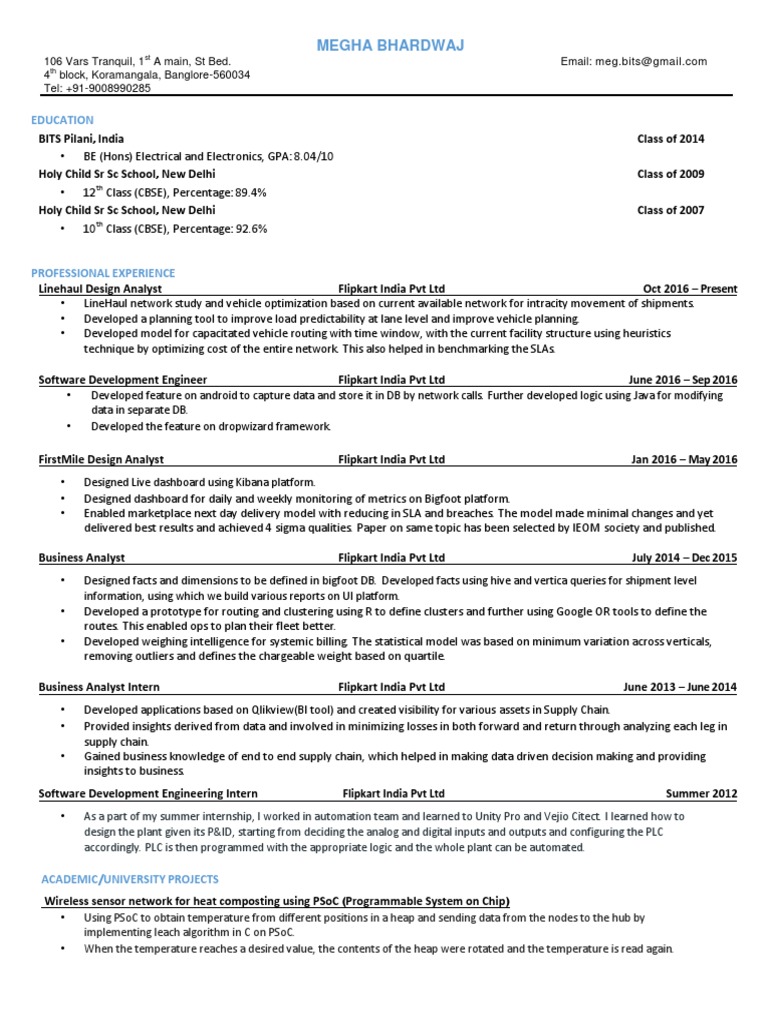 Megha CV | PDF | Automation | Electrical Engineering