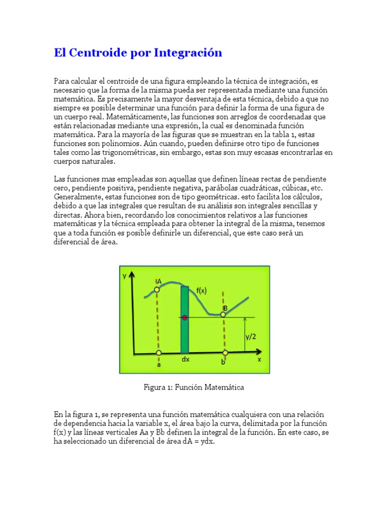 El Centroide Por Integración | Calculo diferencial | Integral