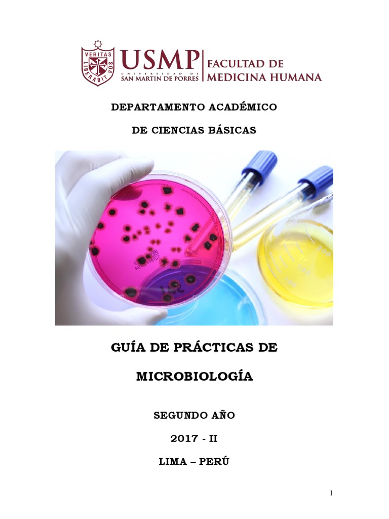 Guía de Práctica - Microbiologia USMP 2017 | PDF | Tinción | Microbiología