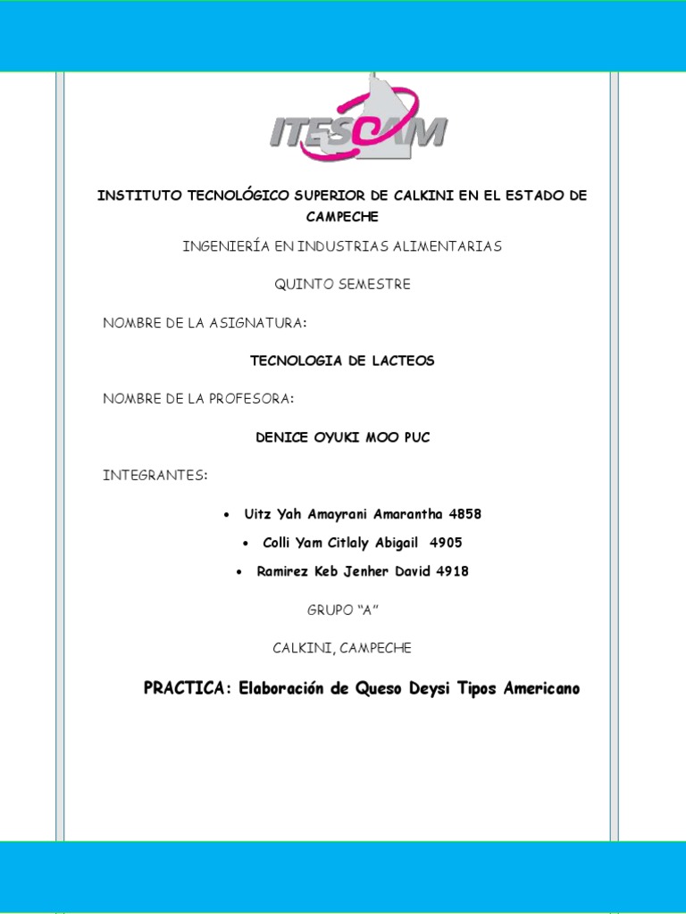 Practica de Queso Deysi | PDF | Queso | Alimentos