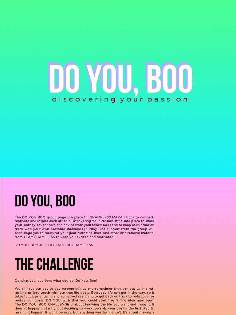 Discover Your Passion, Do You Boo | PDF | Habits | Mentorship