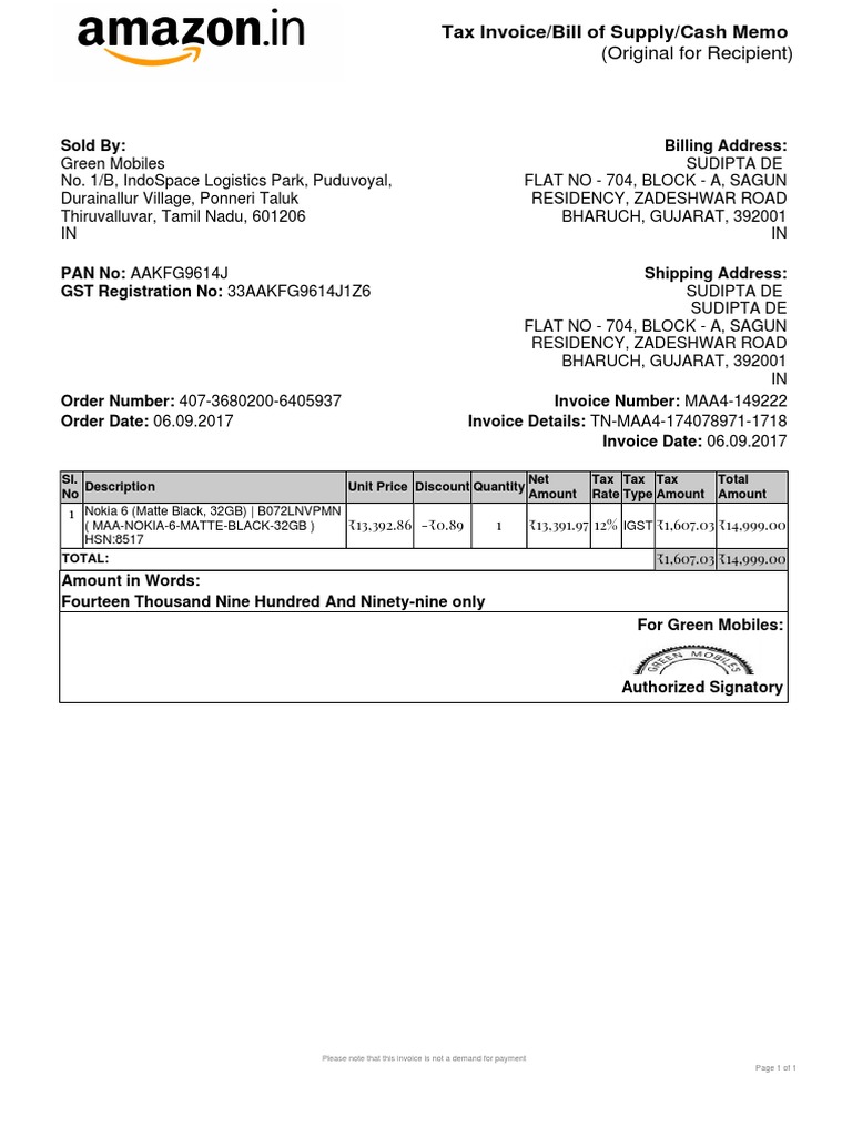Invoice (1) | Invoice | Government Finances