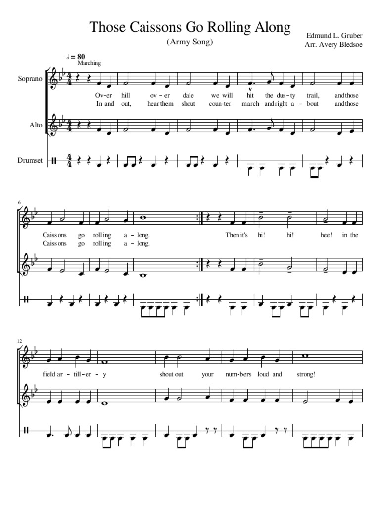 Those Caissons Go Rolling Along: (Army Song) | PDF | Unrest ...