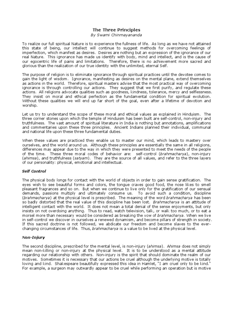 The Three Principles | PDF | Ahimsa | Spirituality