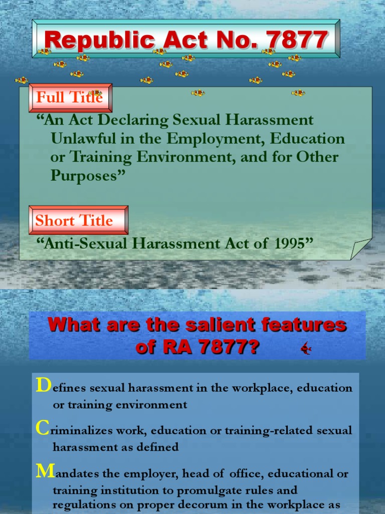 RA 7877 | Sexual Harassment | Harassment