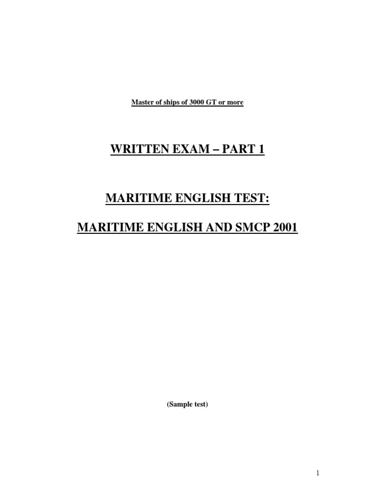 Sample Test PDF | PDF | Ships | Water Transport