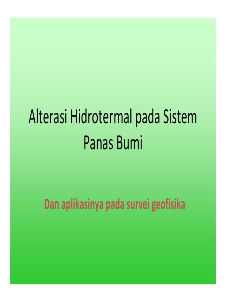 Alterasi Hidrotermal Pada Sistem Panas Bumi | PDF | Sains & Matematika