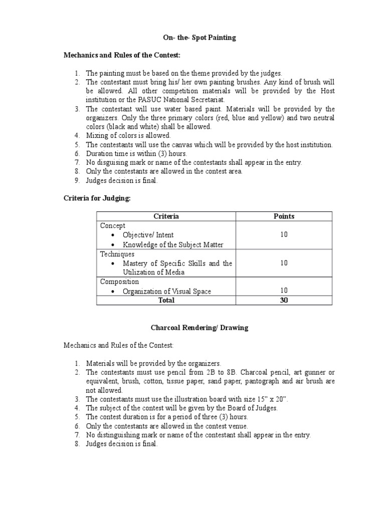 Intramural Meet Rules and Criteria | PDF | Singing | Musical Compositions