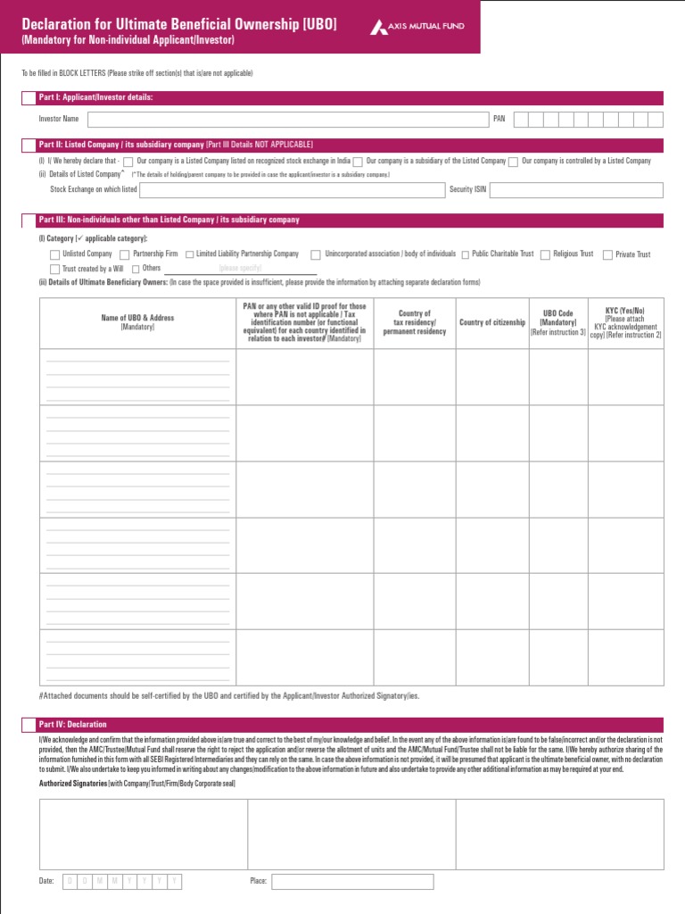 UBO Form PDF | PDF | Trust Law | Ownership