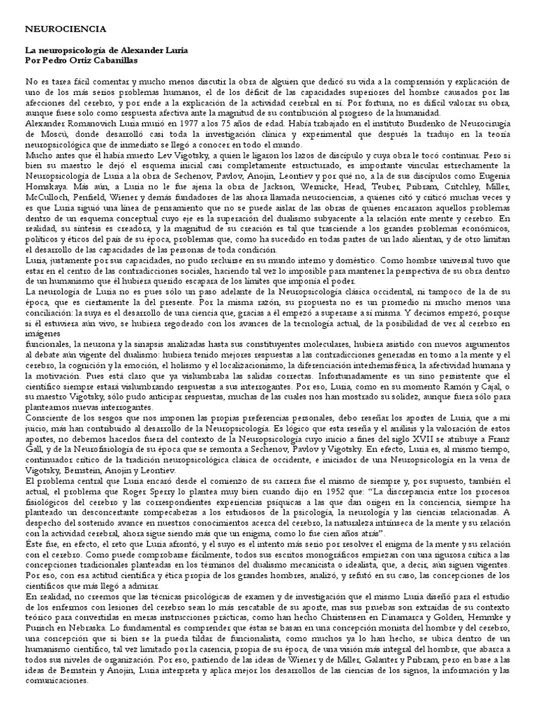 13 La Neuropsicologia de Alexander Luria | Neuropsicología | Cerebro ...