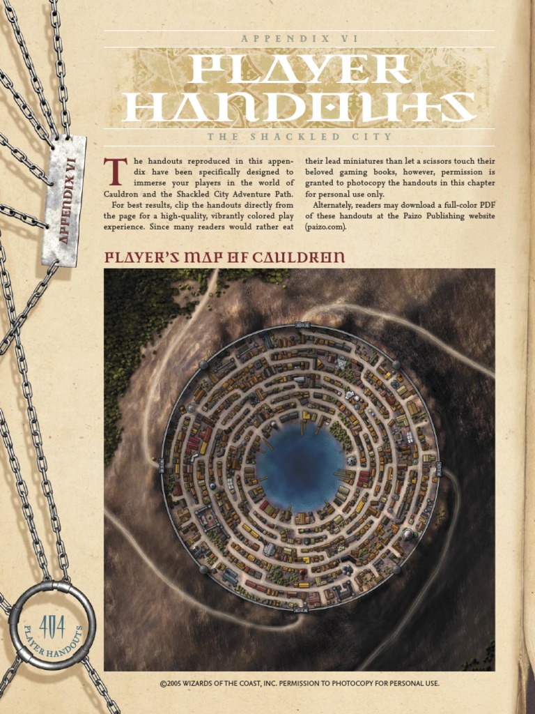 Dungeon - Magazine - 097 - Shackled City Player Handouts PDF | PDF ...