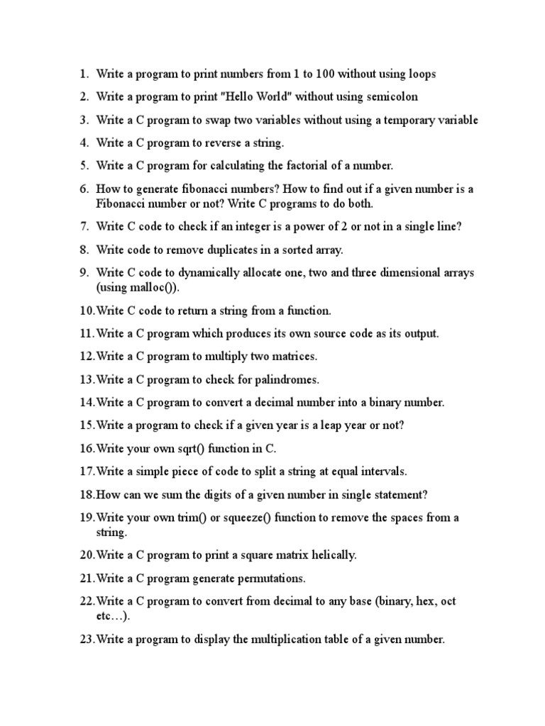 50 C Programs | PDF | C (Programming Language) | String (Computer Science)