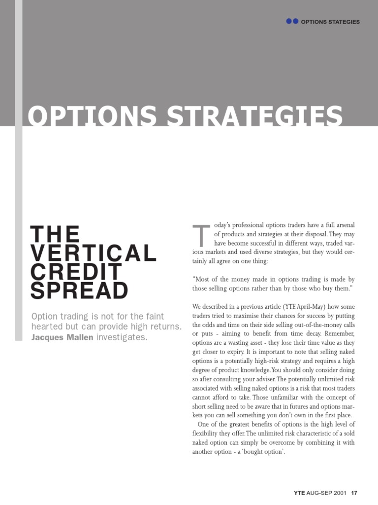 Options Strategies: THE Vertical Credit Spread | PDF | Option (Finance ...