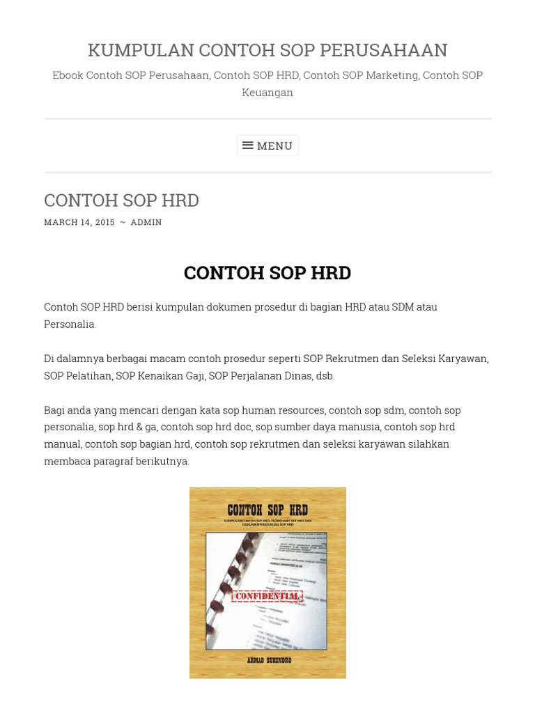 Contoh SOP HRD | PDF