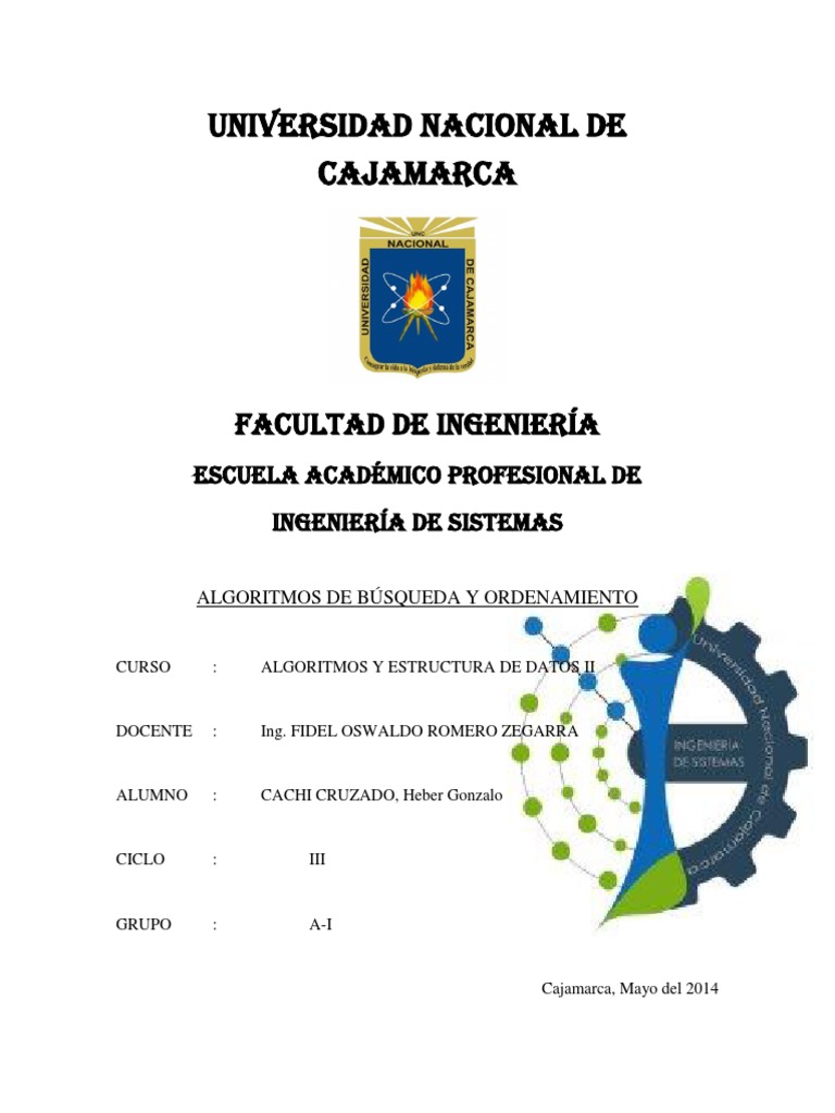 1°trabajo Algoritmos De Busqueda Y Ordenamiento Pdf Estructura De Datos De Matriz Algoritmos