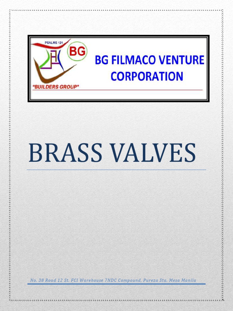 Selection of Brass Valves, Control Valves, and Gate Valves with Technical Specifications and ...
