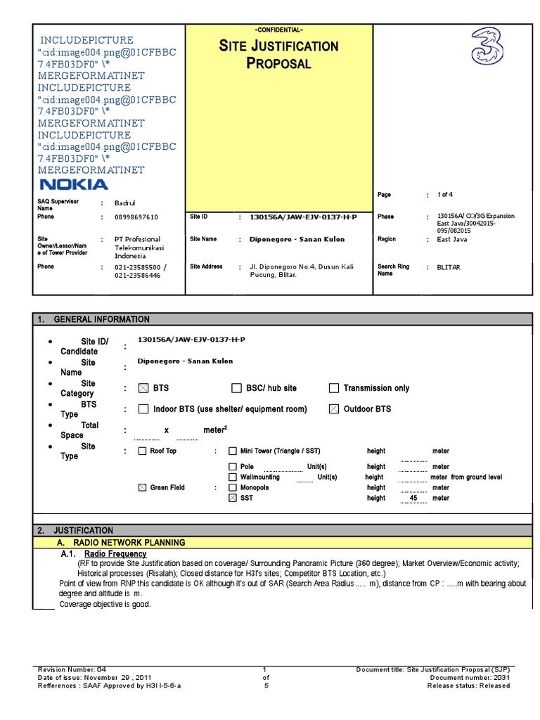 Site Justification Proposal (SJP) - Sample | PDF | Electrical ...