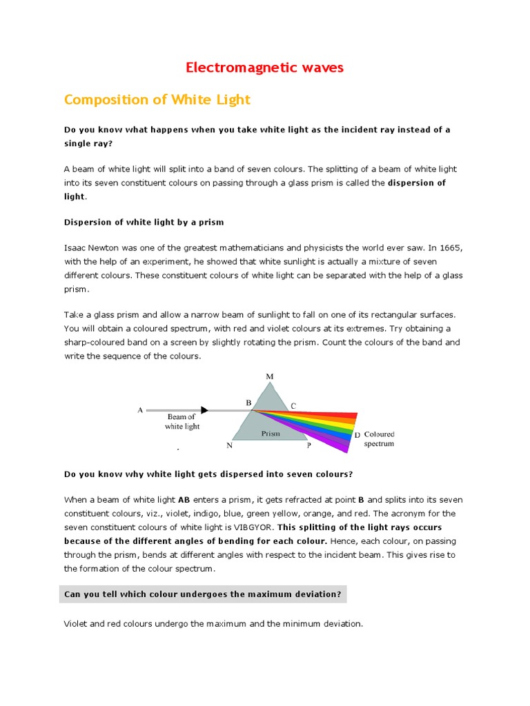 Electromagnetic Waves & Spectrum | PDF | Electromagnetic Radiation ...