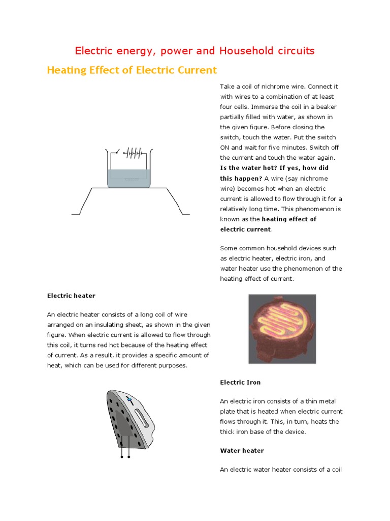 Electric Energy Power & Household Circuits | PDF | Incandescent Light ...