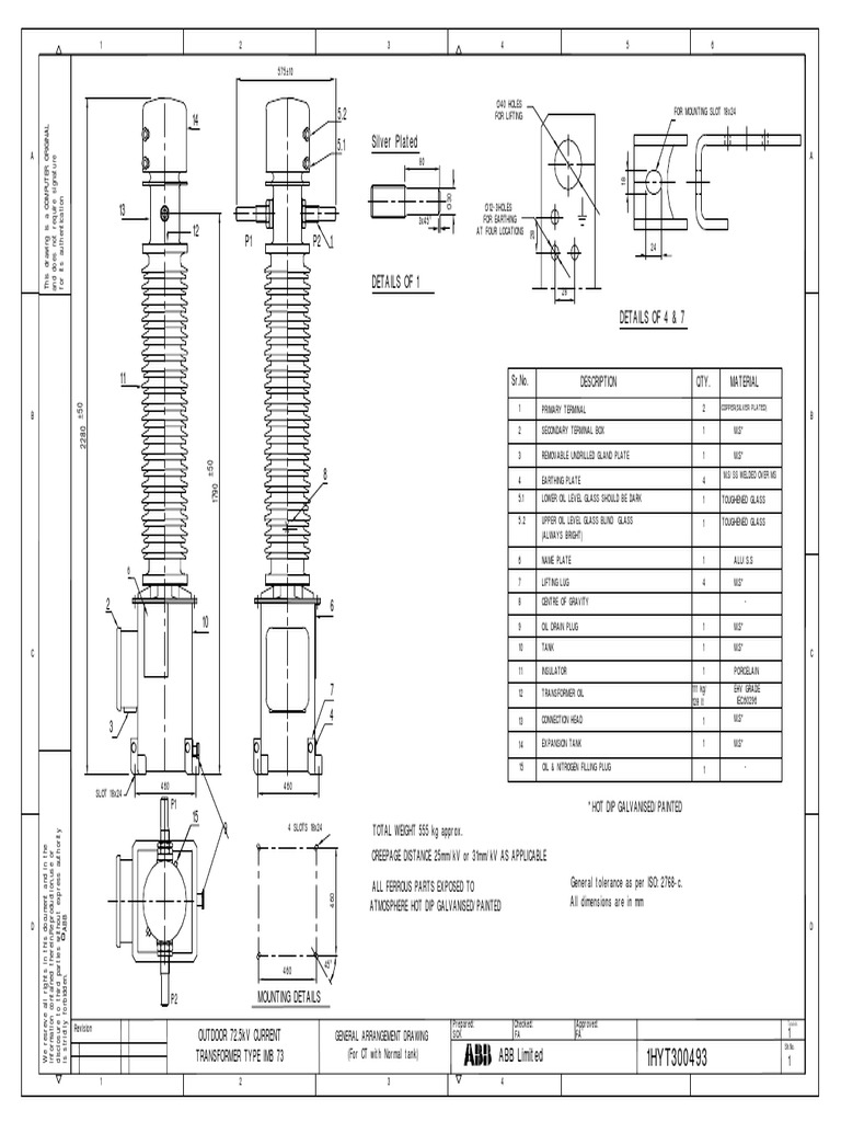 Ga Outdoor CT Abb | PDF | Insulator (Electricity) | Materials