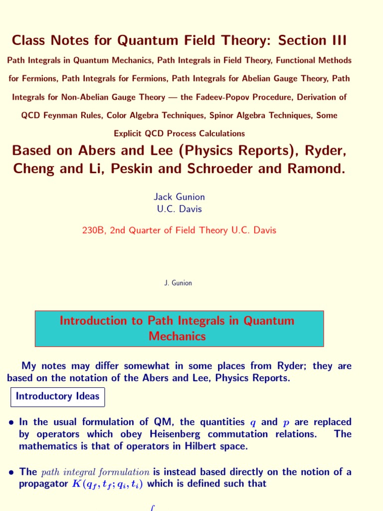 QFT Best Ever Notes | PDF | Quantum Field Theory | Gauge Theory