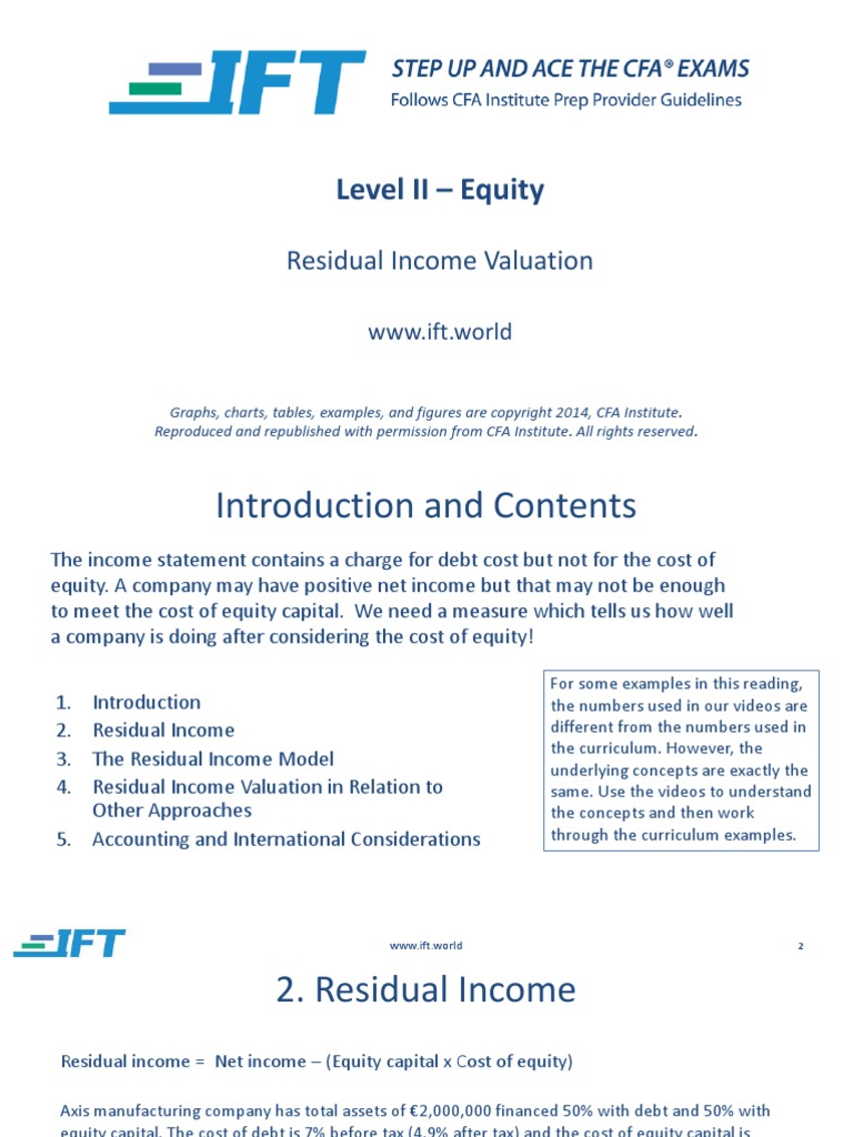 R33 Residual Income Valuation | PDF | Book Value | Valuation (Finance)