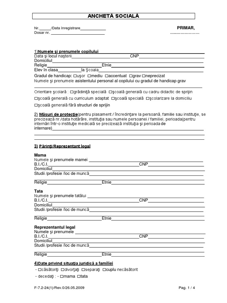 Ancheta Sociala | PDF