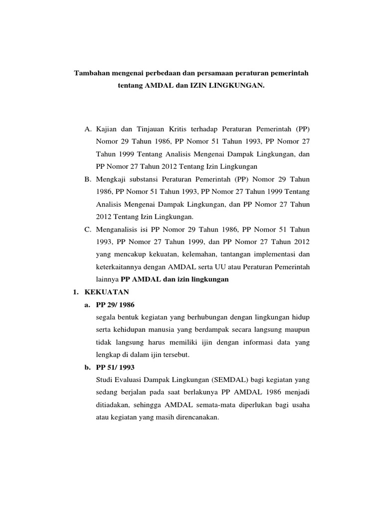 Amdal Perbedaan | PDF