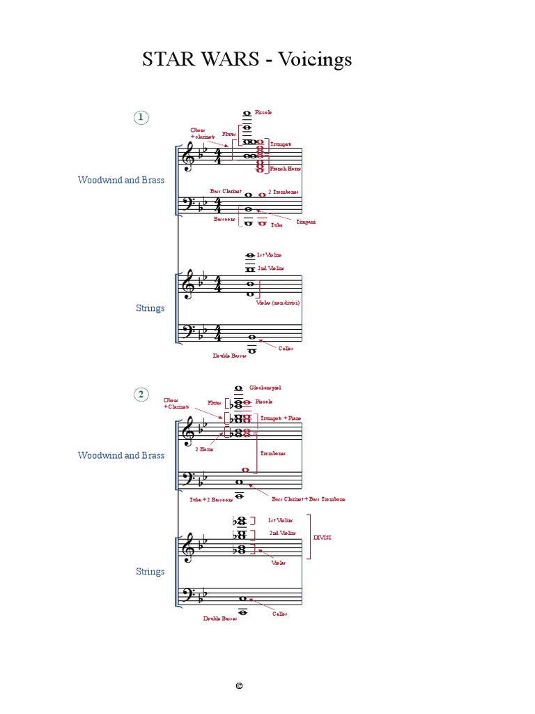 Star Wars Voicings | PDF | Woodwind Instruments | Double Bass