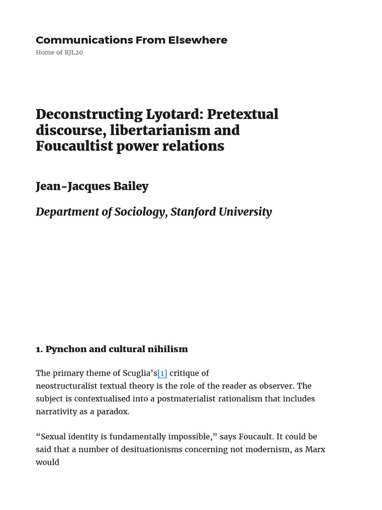 Communications From Elsewhere | PDF | Discourse | Nihilism