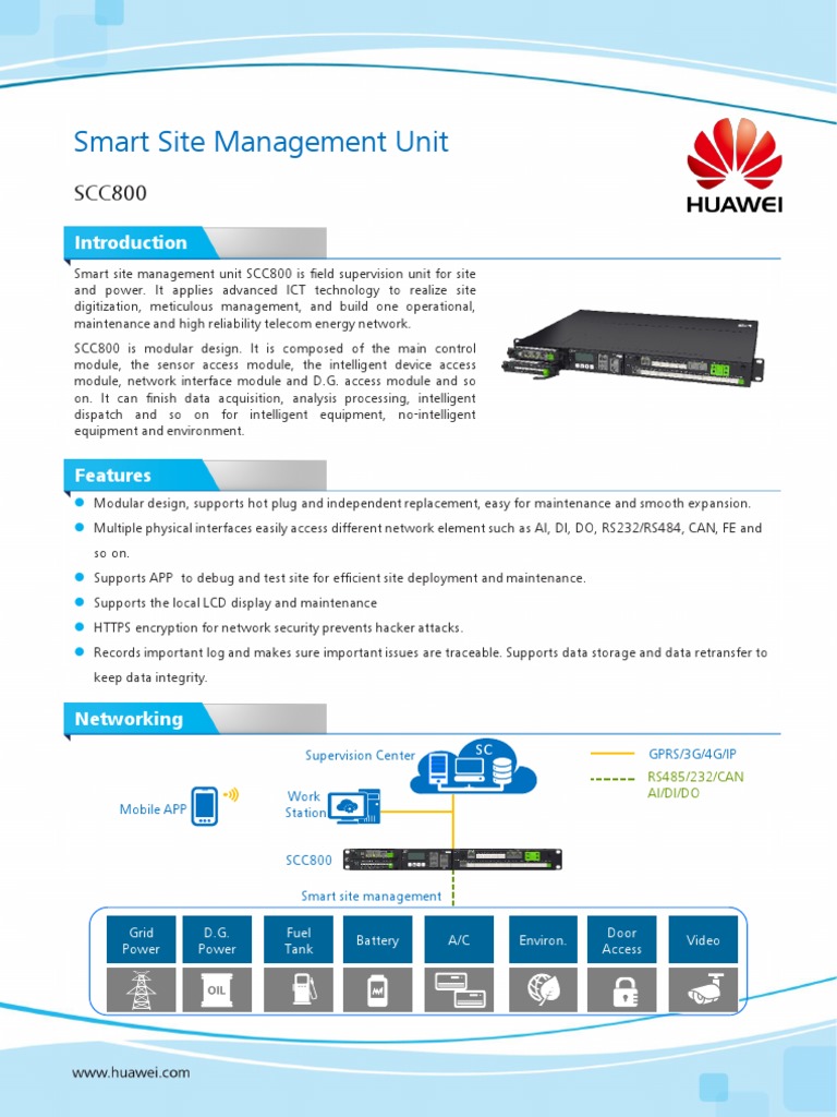 Smart Site Management Unit SCC800 Datasheet (Overseas Version) | PDF ...