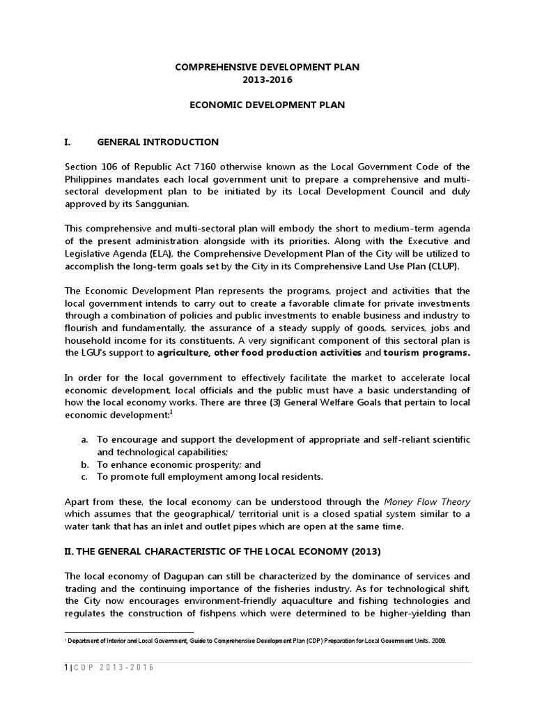 Comprehensive Development Plan 2014-2016 | PDF | Economic Development ...