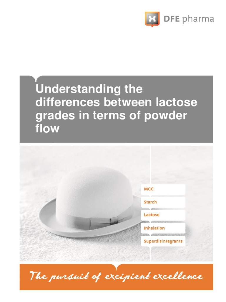 Lactose Grades | PDF | Particle Size Distribution | Pharmaceutical ...
