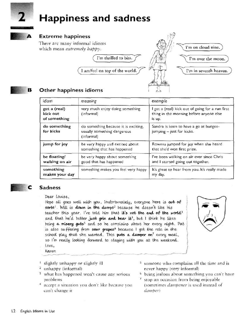 English Idioms in Use - Happiness and Sadness | PDF