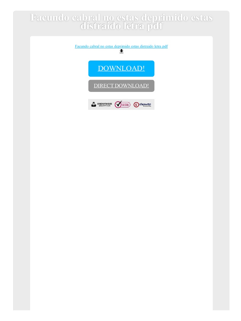 Facundo Cabral No Estas Deprimido Estas Distraido Letra PDF | PDF | Informática y tecnología de ...