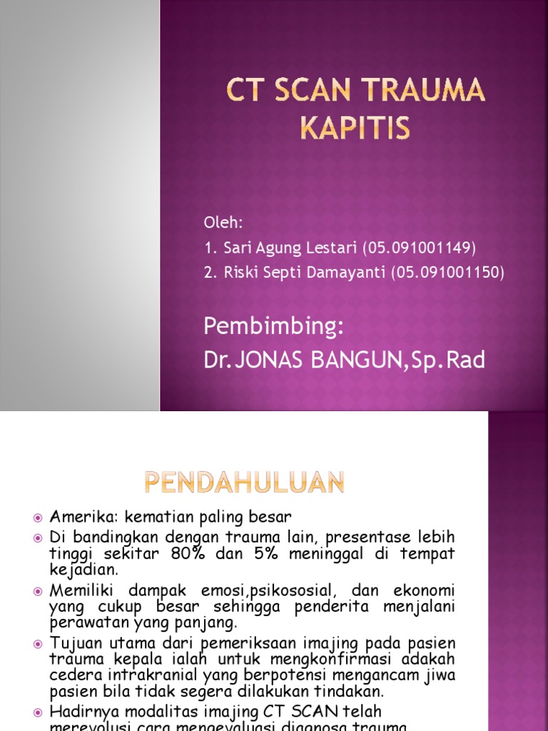 CT Scan Trauma Kapitis | PDF