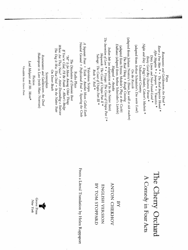 The Cherry Orchard by Chekhov | PDF