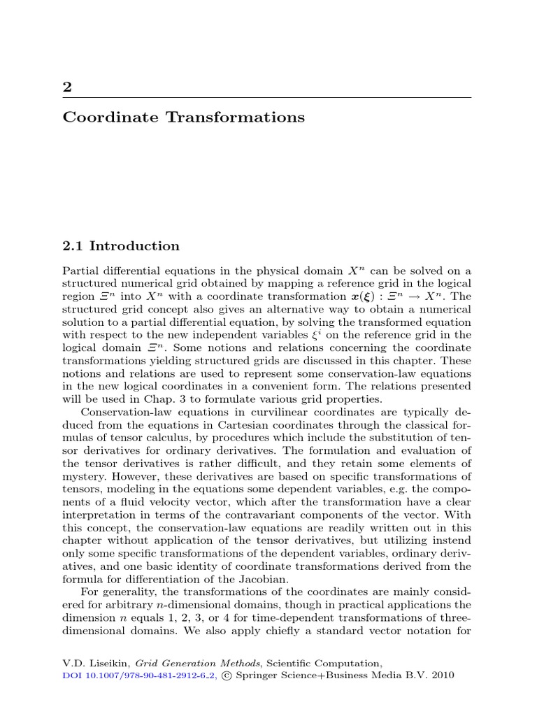 Coordinate Transformations | PDF | Euclidean Vector | Tensor