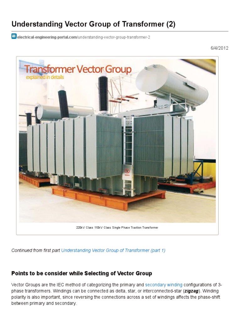 Understanding Vector Group of Transformer (Part 2) - EEP | PDF ...