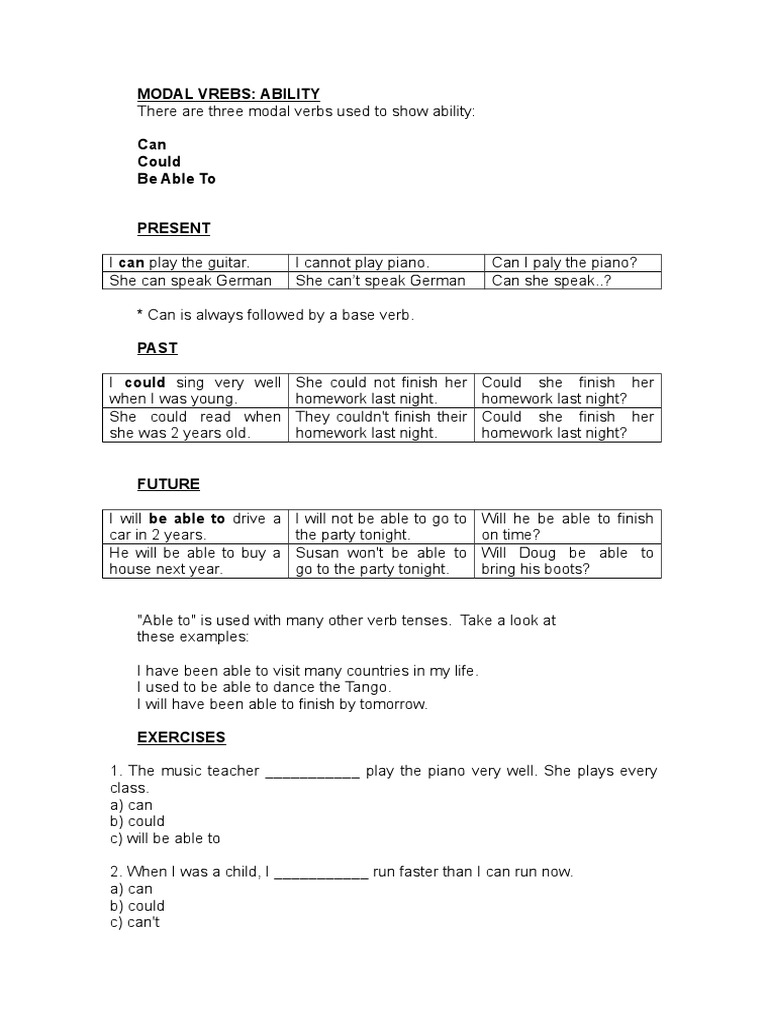 Modals of Ability | PDF