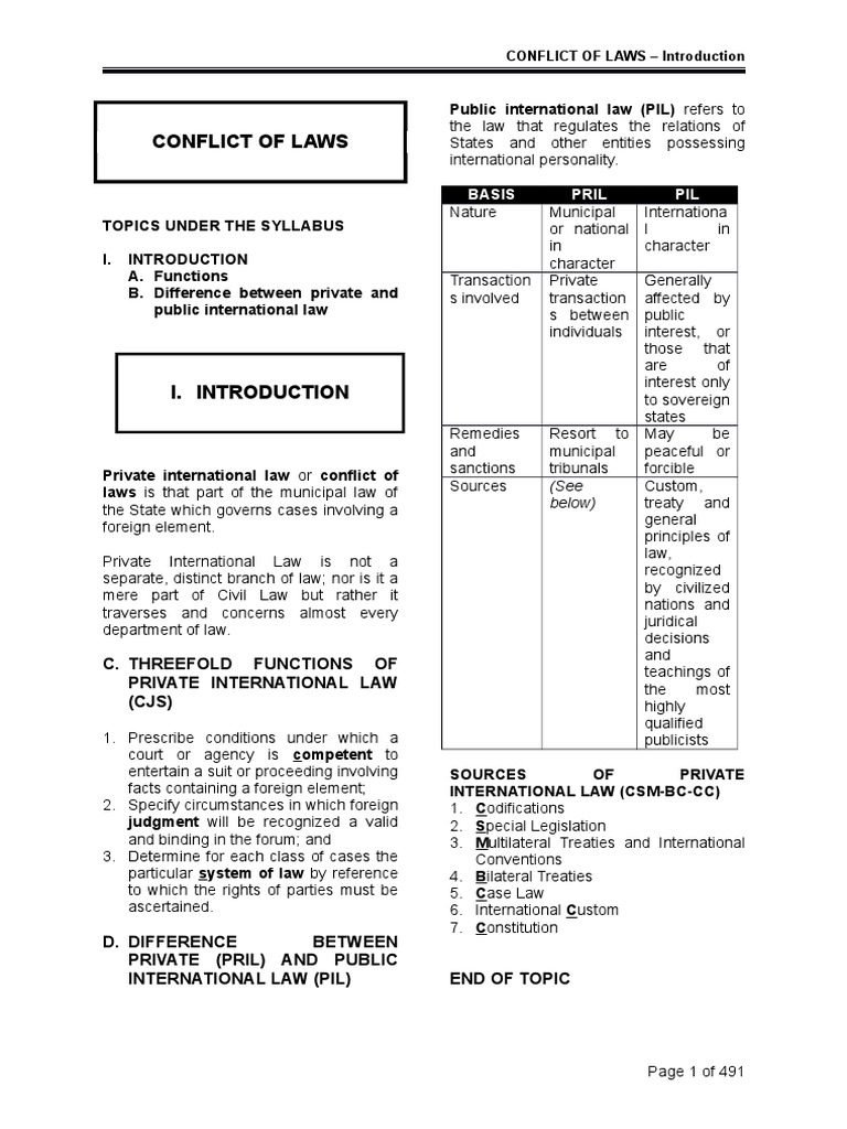 1.b. CONFLICT OF LAWS | PDF | Domicile (Law) | Choice Of Law