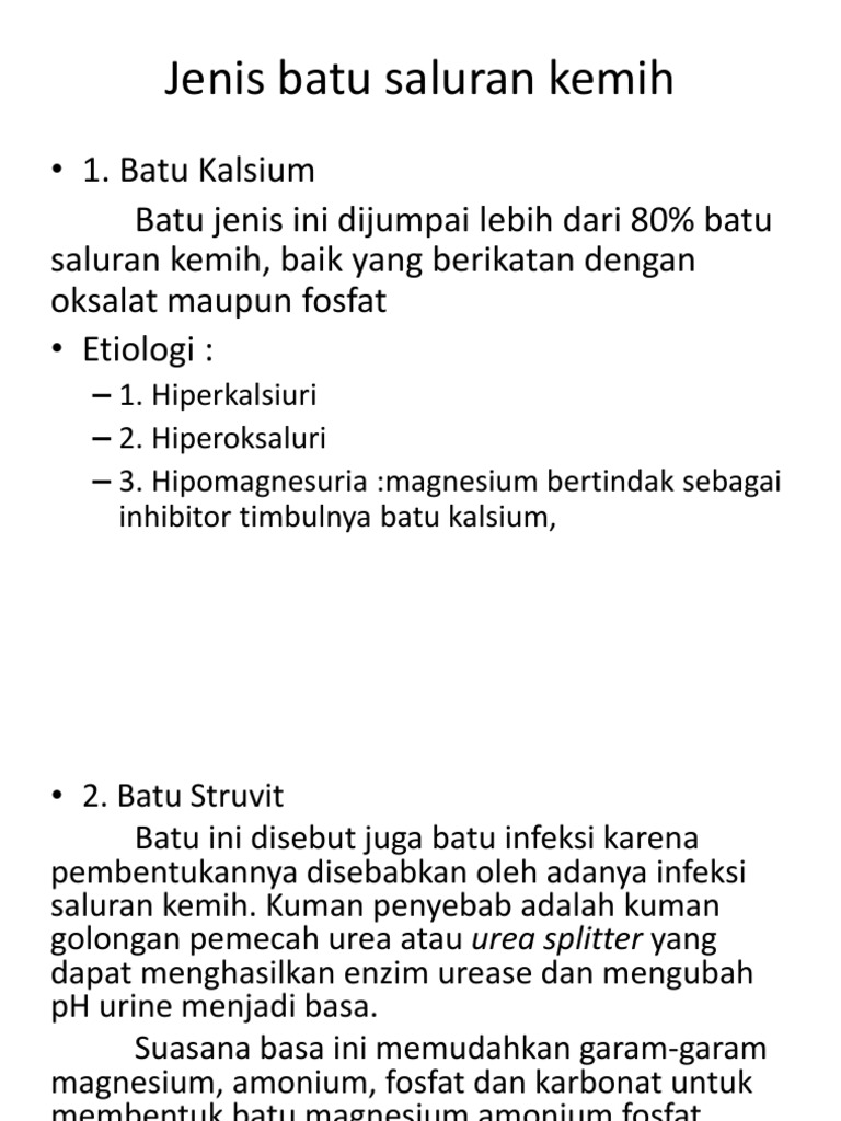 Jenis Batu Saluran Kemih | PDF