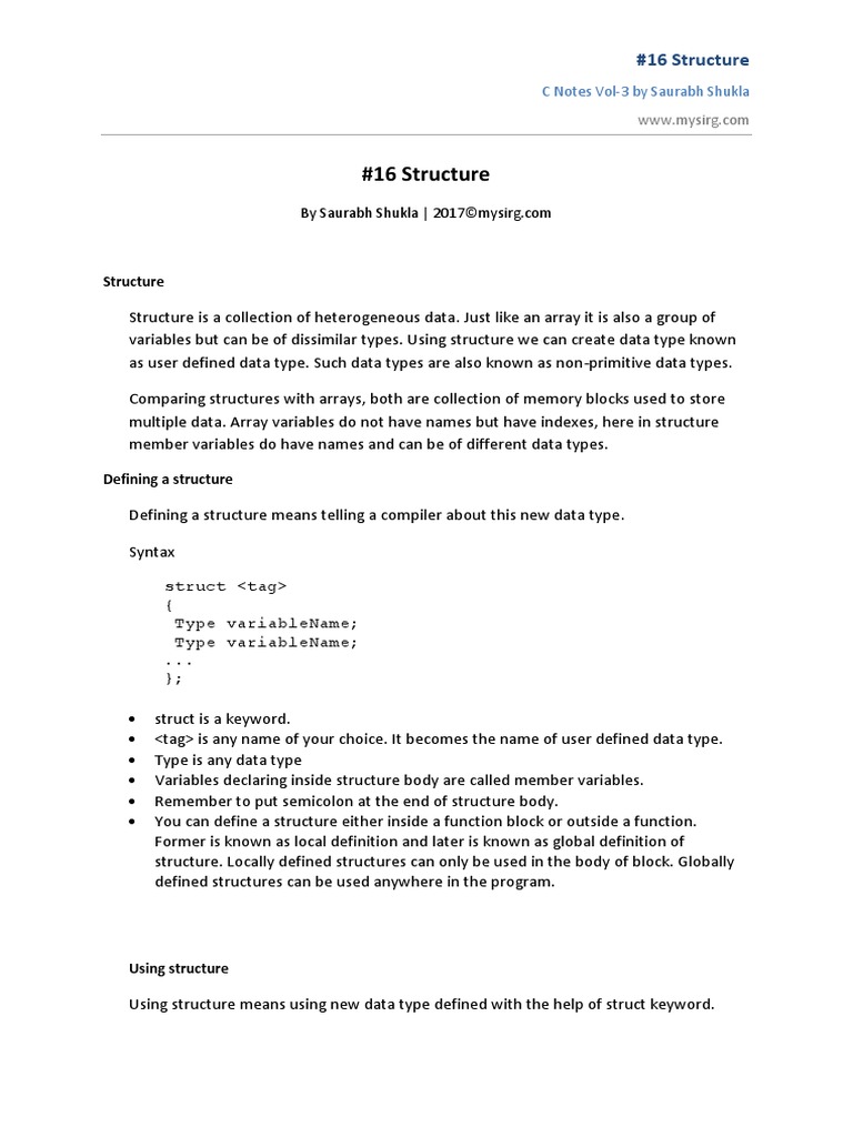 #16 Structure | PDF | Data Type | Pointer (Computer Programming)