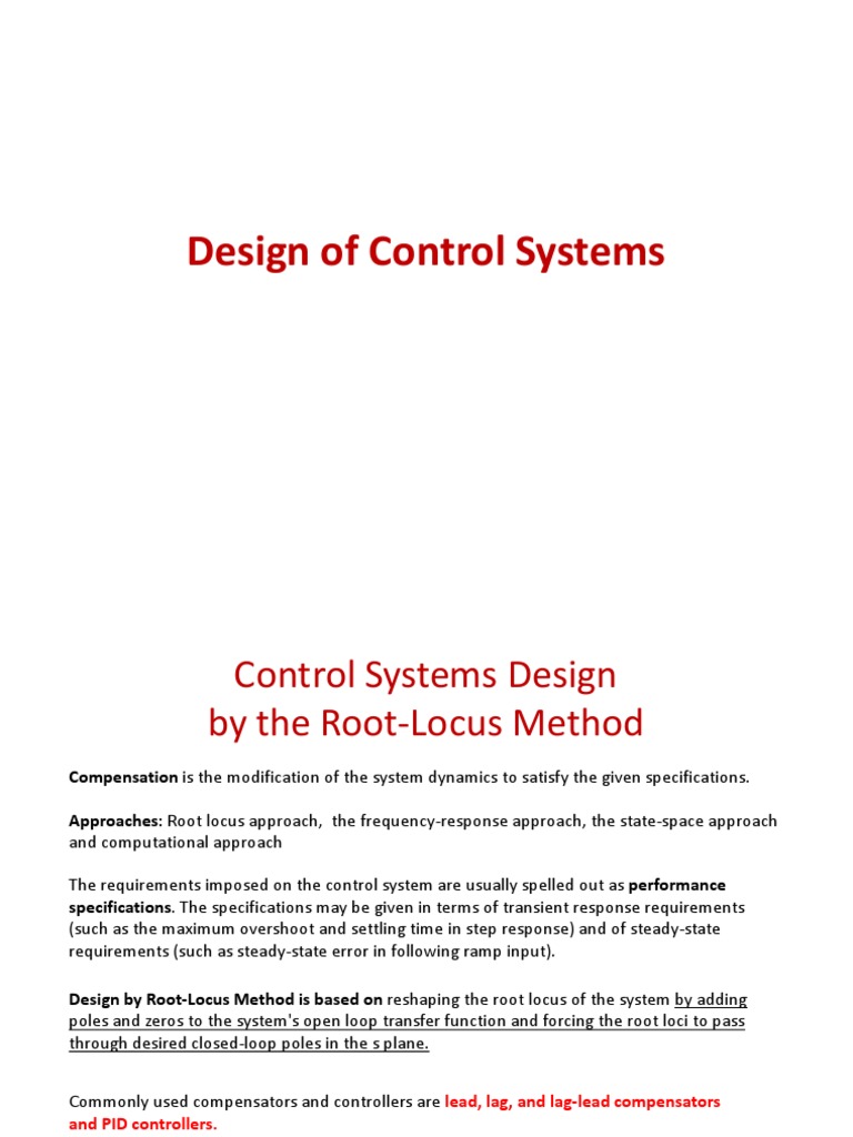 Lec Notes 7 Root Locus Design | PDF | Control Theory | Cybernetics
