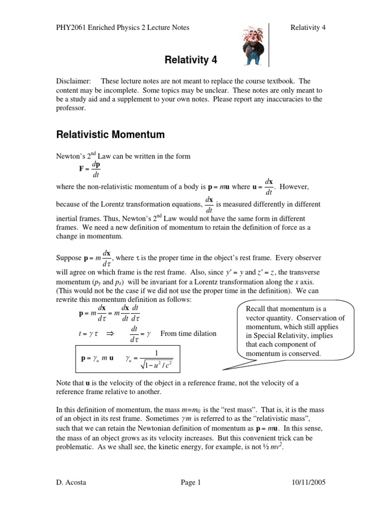 Relativity4 2 | PDF | Electronvolt | Special Relativity