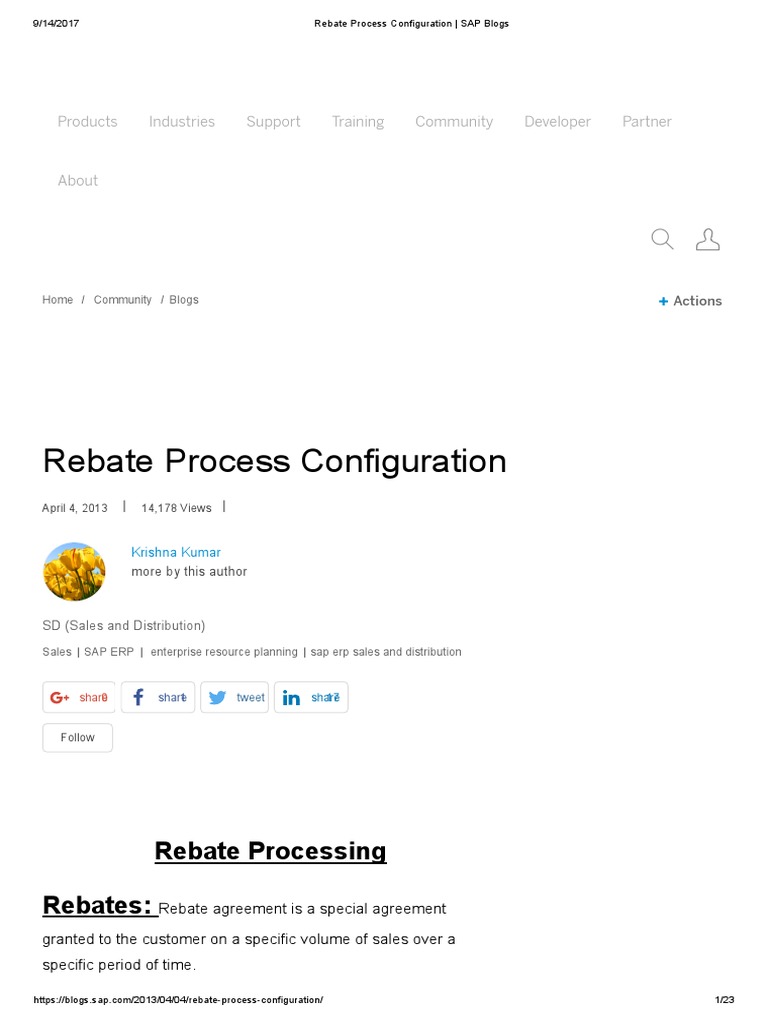 SAP Rebate Process Guide | PDF | Rebate (Marketing) | Cheque