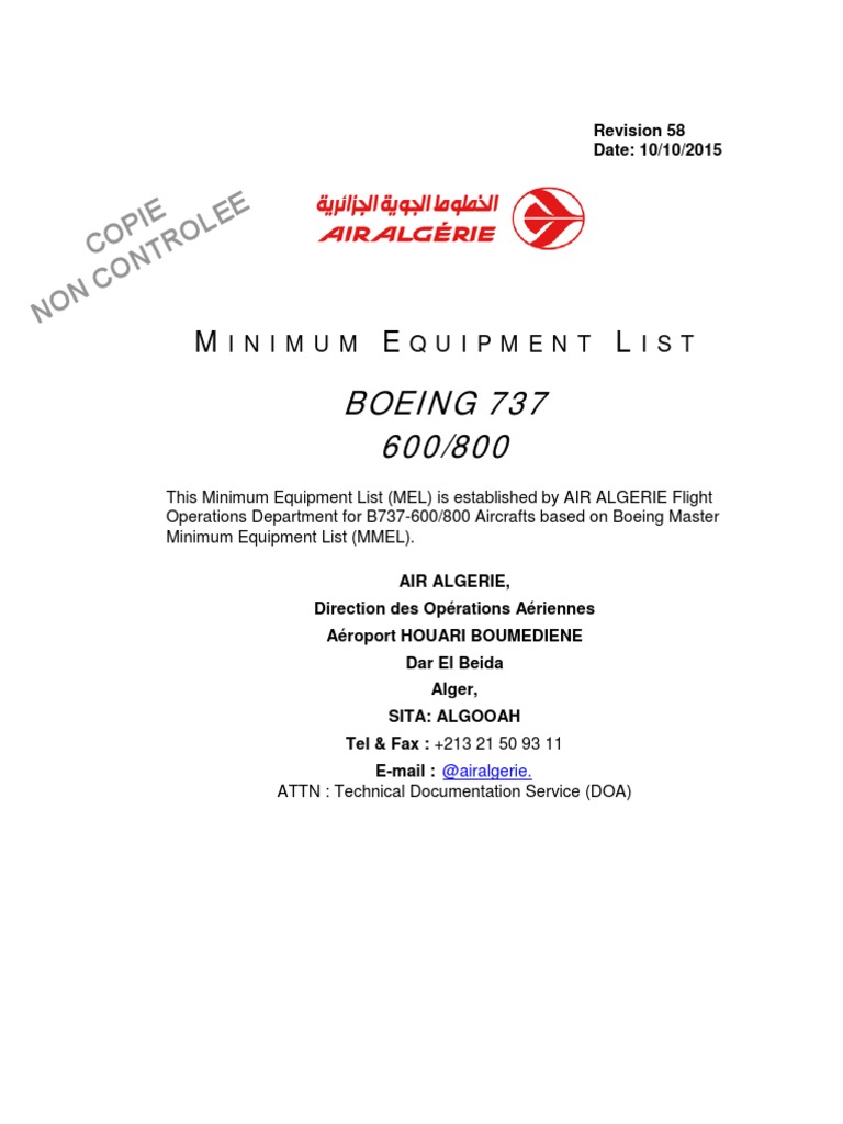 Mel b737ng Rev58 | PDF | Visual Flight Rules | Aviation