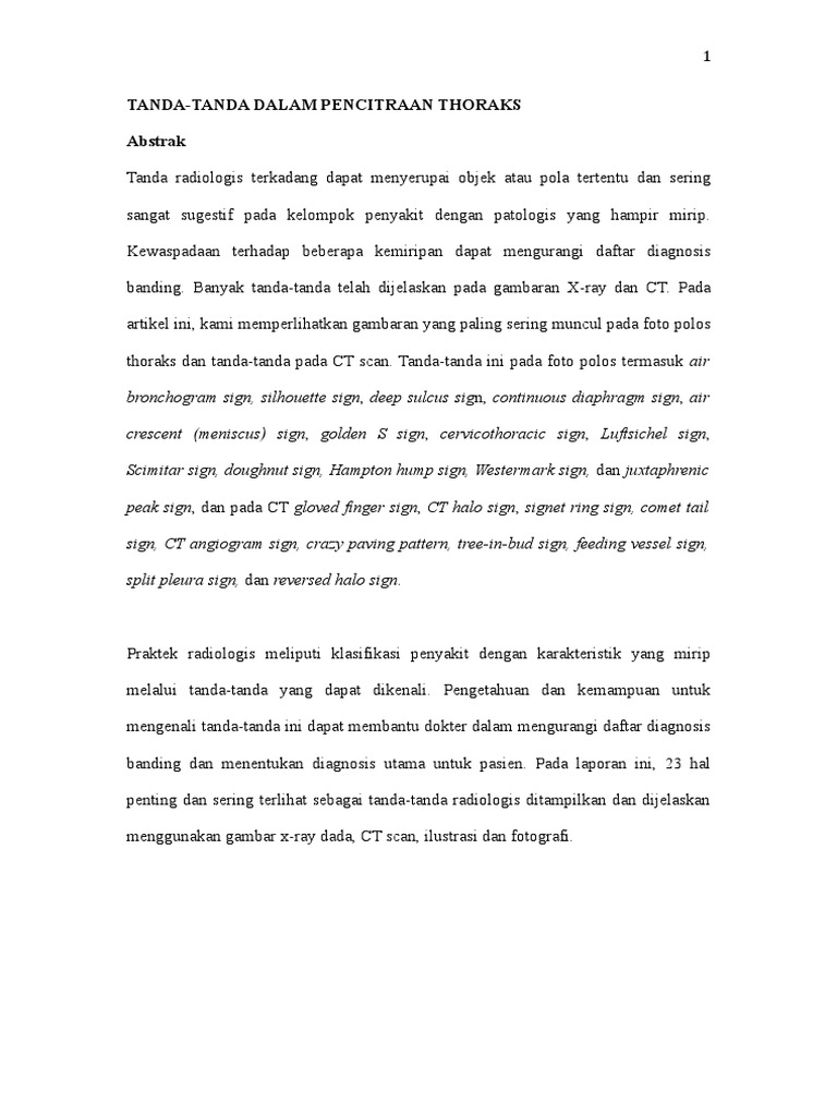 TANDA Dalam Pencitraan Radiologi | PDF