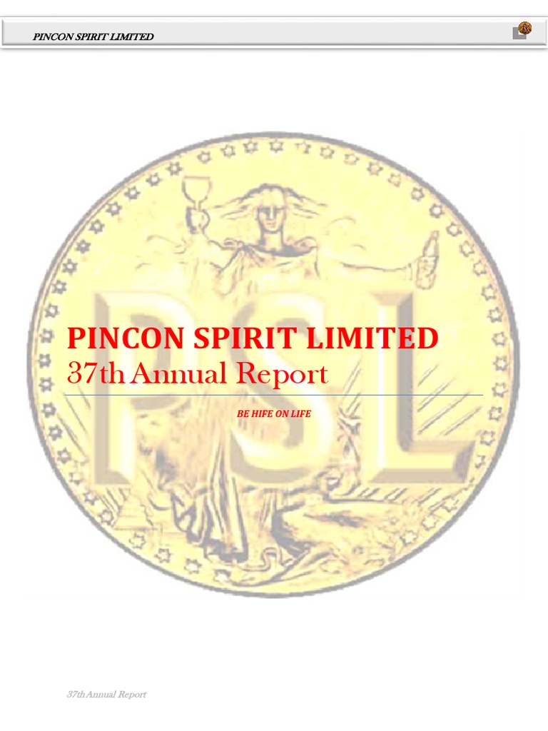 Pincon Spirit Limited: 37th Annual Report | PDF | Securities (Finance ...