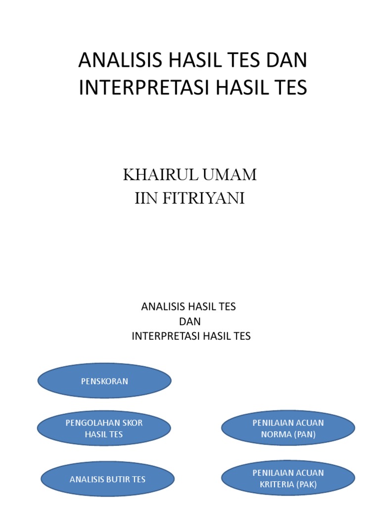 Analisis Hasil Tes Dan Interpretasi Hasil Tes | PDF